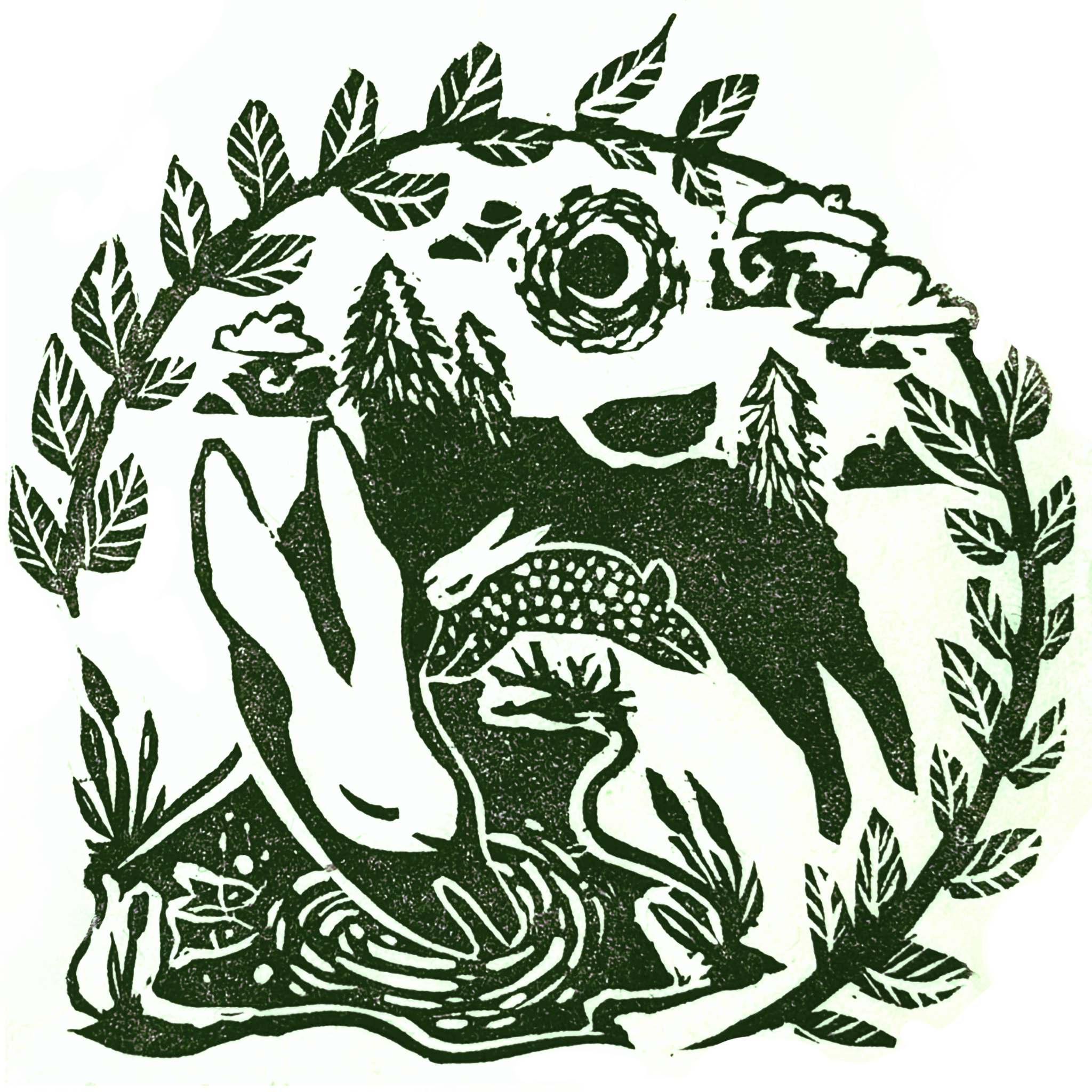 "Splitting Hares" Sticker by Olive Roberts – K. A. Artist Shop