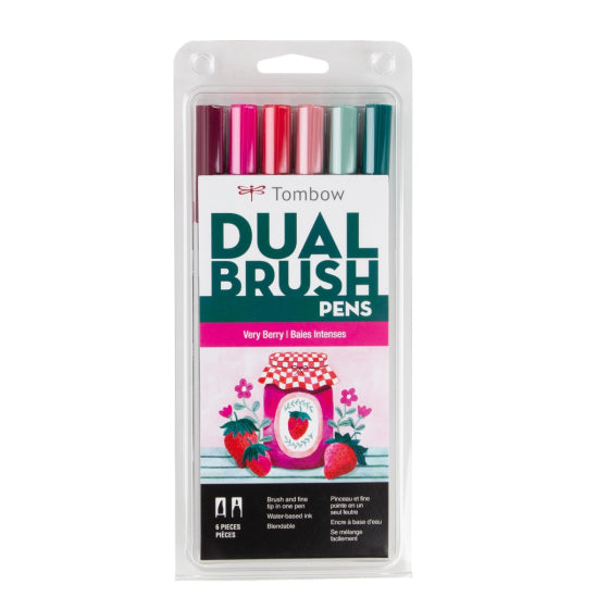 Dual Brush Pen Art Markers, Very Berry, 6-Pack – K. A. Artist Shop
